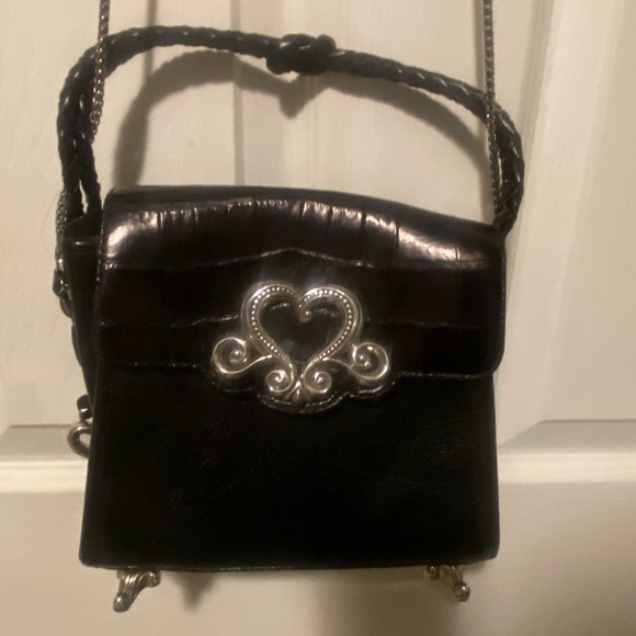 Brighton | Bags | Vintage Brighton Black Leather Footed Handbag | Poshmark